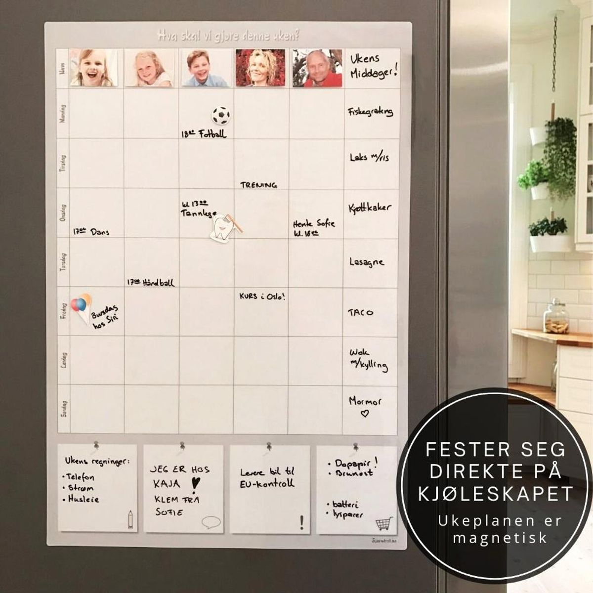 Stor Ukeplan - Få full oversikt i hverdagen. Bestselger! - Sjarmtroll.no